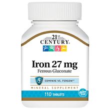 21st Century Iron 27 mg (Ferrous Gluconate) Tablets | Walgreens