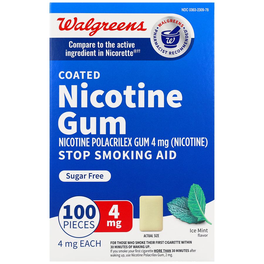 Walgreens Coated Nicotine Gum 4 mg Mint | Walgreens