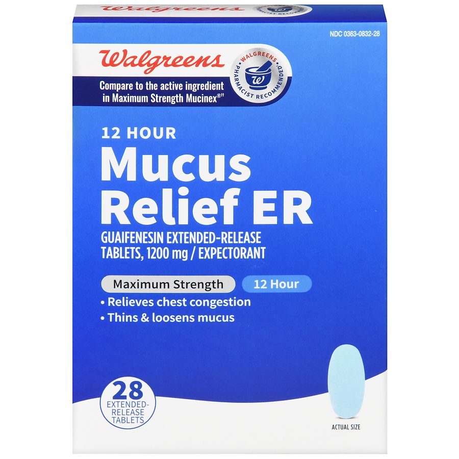 Walgreens 12 Hour Mucus Relief ER Tablets Maximum Strength | Walgreens