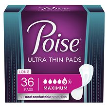 Poise Ultra Thin Postpartum Incontinence Pads, Maximum Absorbency, Long ...