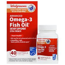 Walgreens Extra Strength Advanced Omega-3 Fish Oil 900 mg Softgels (40 ...