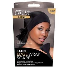 Evolve Satin Edge Wrap Scarf Black | Walgreens