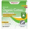 Walgreens Organic Cotton Plastic Applicator Tampon Unscented, Regular ...