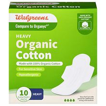 Walgreens Organic Cotton Sanitary Pads Heavy | Walgreens