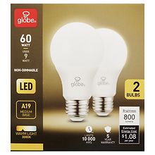 GLOBE Warm Light LED Light Bulb | Walgreens