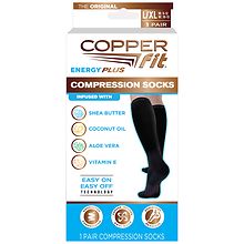 Copper Fit Compression Hydrating Socks Large/Xlarge Black | Walgreens
