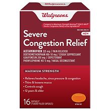 Severe Congestion Relief Softgels | Walgreens