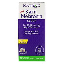 Natrol 3 AM Melatonin Fast Dissolve Lavender Vanilla, Lavender Vanilla ...