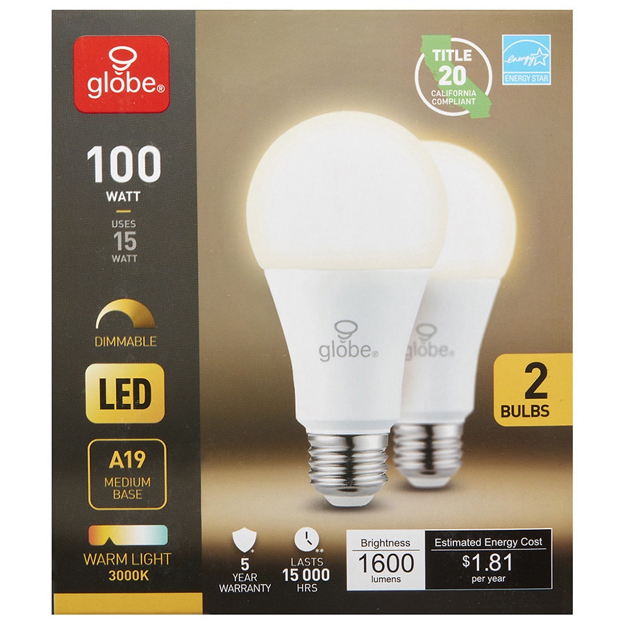 GLOBE Warm Light LED Dimmable Light Bulb | Walgreens