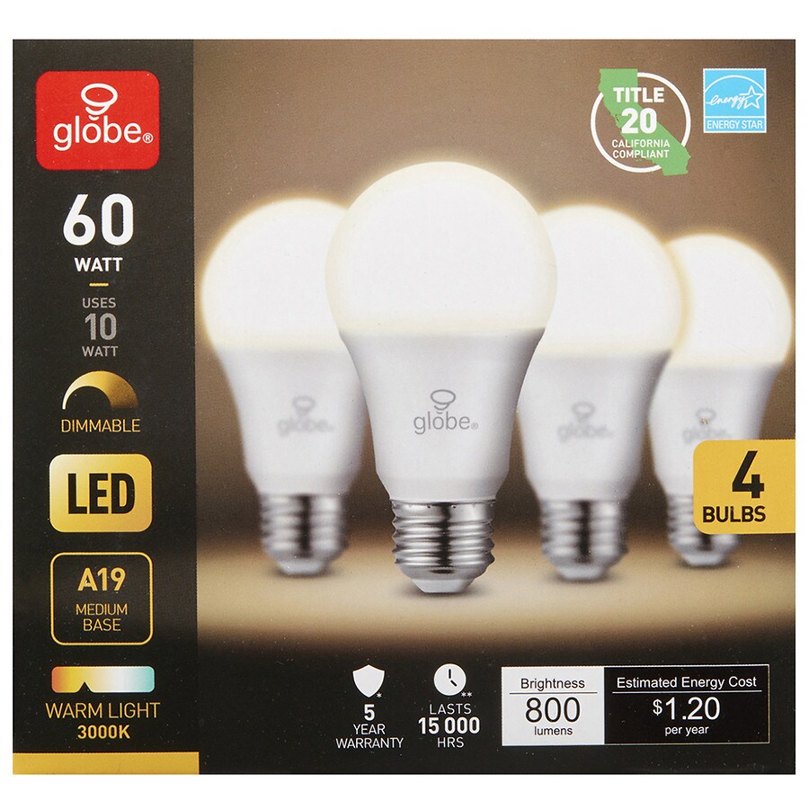 GLOBE Warm Light LED Dimmable Light Bulb | Walgreens