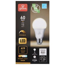 GLOBE Warm Light LED Light Bulb | Walgreens