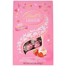 Lindt Lindor White Chocolate Truffles Strawberries and Cream | Walgreens