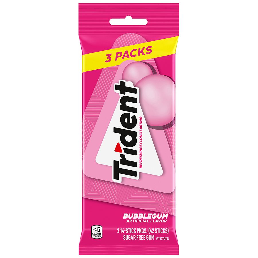 Trident Sugar Free Gum Bubblegum | Walgreens