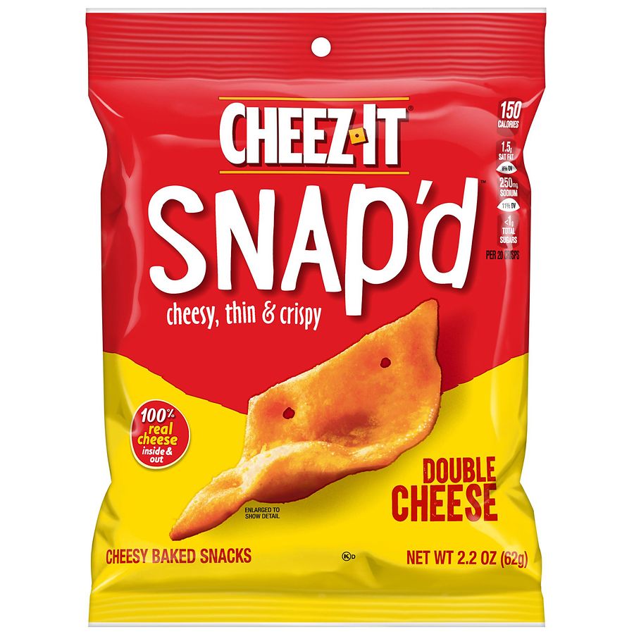 Cheez-It Snap'd Cheesy Baked Snacks Double Cheese | Walgreens