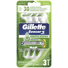 Gillette Sensor3 Sensitive Men's Disposable Razor | Walgreens