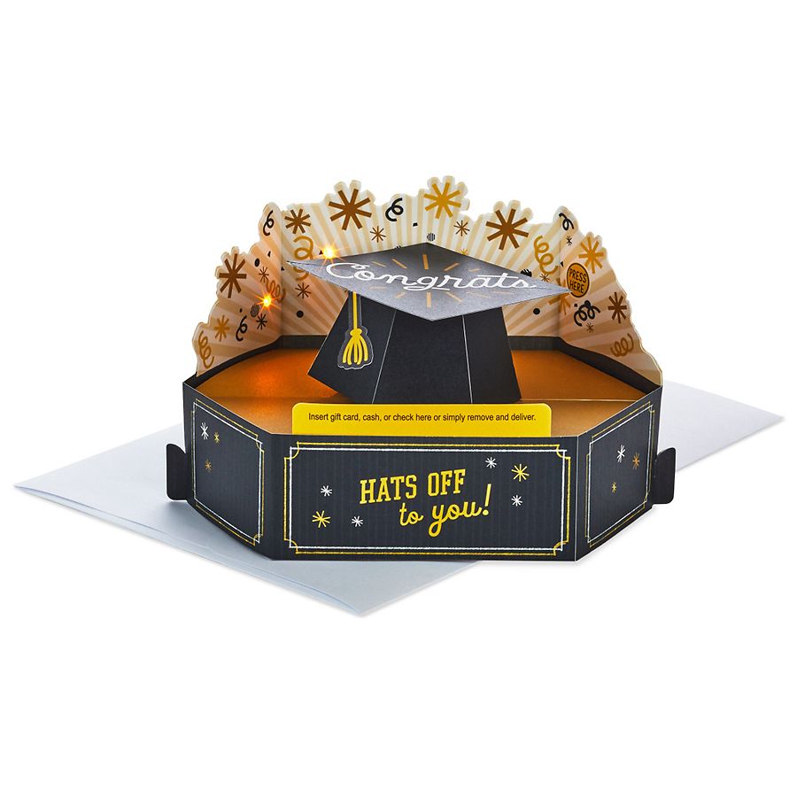 Hallmark Paper Wonder Musical Pop Up Graduation Card and Gift Card ...