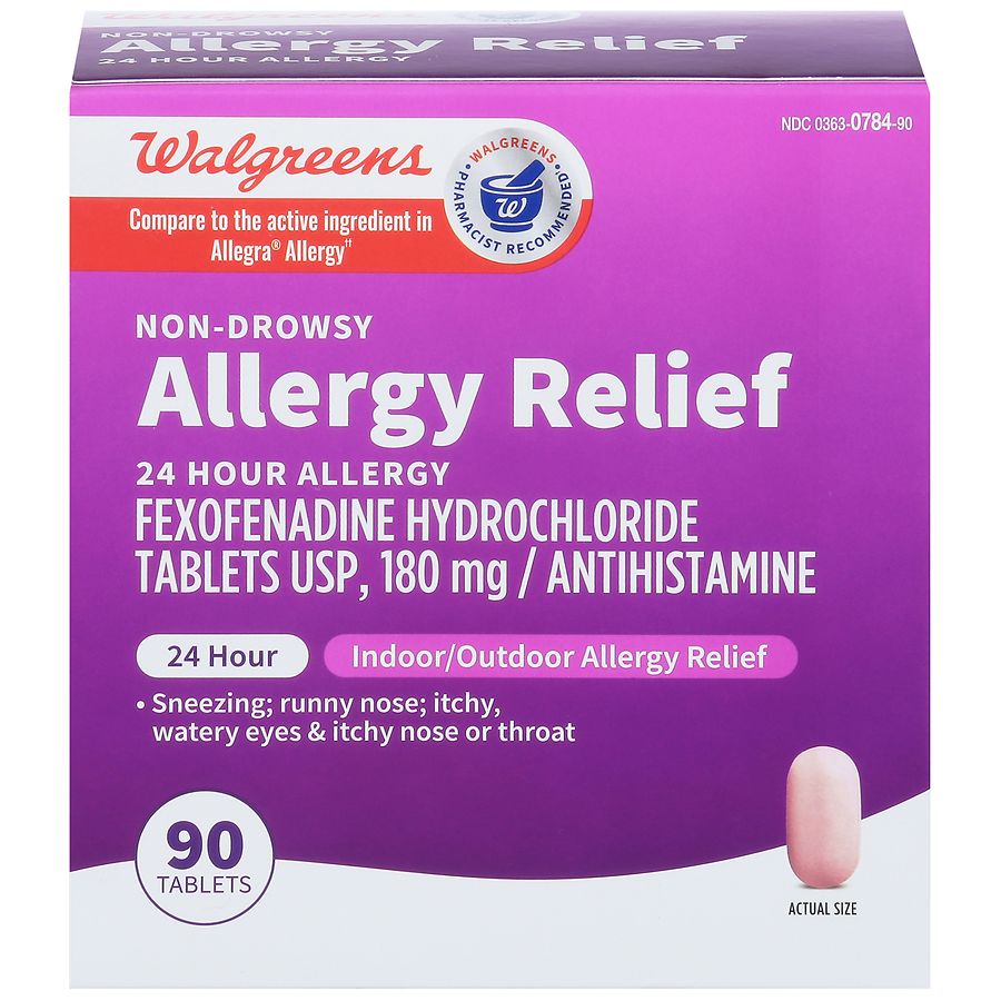Walgreens 24 Hour Allergy Relief Fexofenadine Tablets | Walgreens