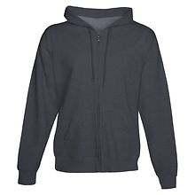 Men's EcoSmart Fleece Full Zip Hooded Jacket Charcoal Gray | Walgreens