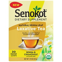Senokot Laxative Tea Dietary Supplement, Organic Senna & Chamomile ...