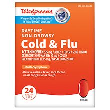 Walgreens Daytime Non-Drowsy Cold & Flu Liquid Caps | Walgreens