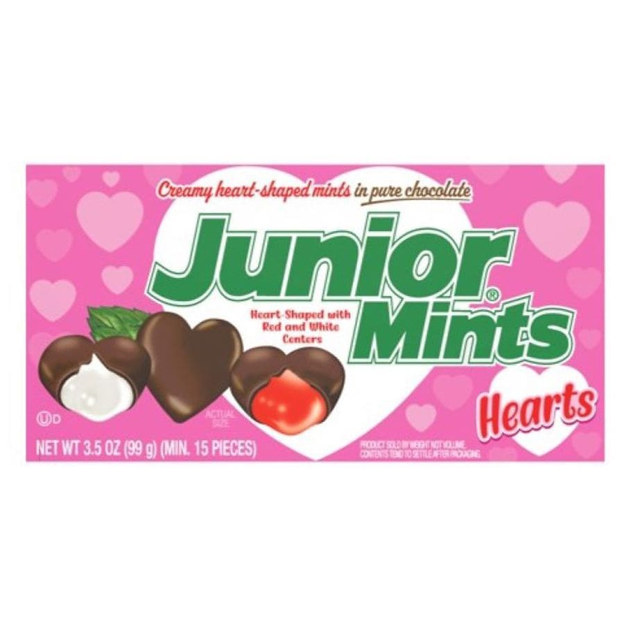 Junior Mints Heart Shaped Mints Chocolate Red & White | Walgreens