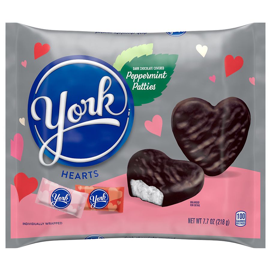 YORK Peppermint Patties Heats Candy, Valentine's Day, Bag Dark ...