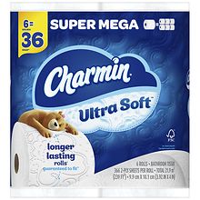 Charmin Ultra Soft Toilet Paper, Super Mega Rolls | Walgreens