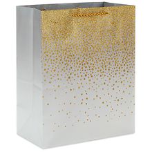 Hallmark Gift Bag, Glitter Ombre Large Grey and Gold | Walgreens