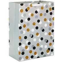Hallmark Gift Bag, Metallic Dots Jumbo Gray | Walgreens