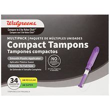 Walgreens Compact Tampons, Multipack | Walgreens