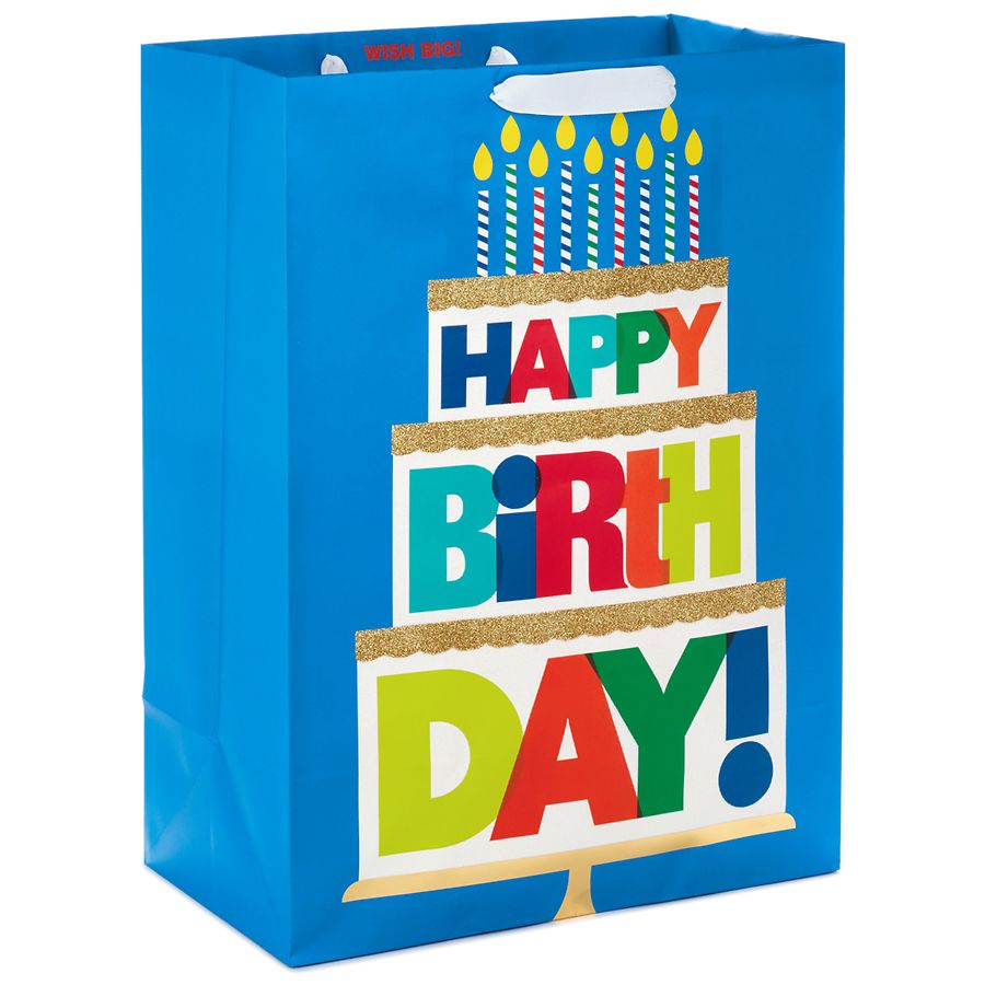 Hallmark Gift Bag, Happy Birthday Cake Jumbo Blue | Walgreens