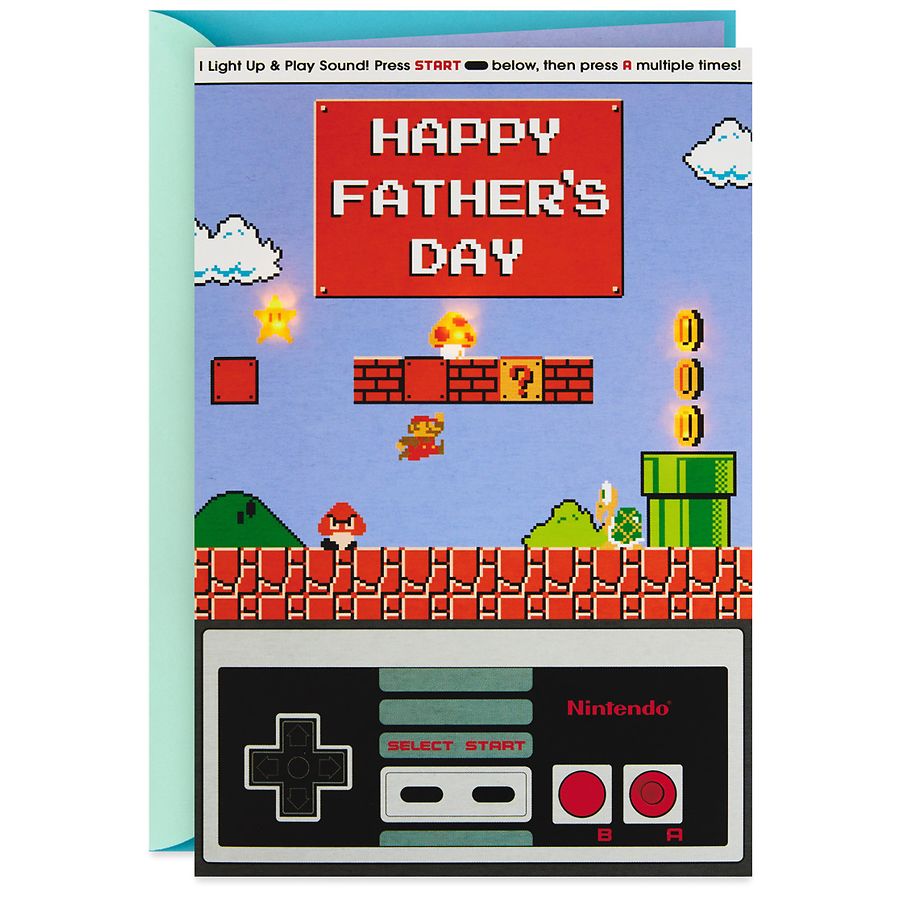 Hallmark Nintendo Father's Day Card With Light and Sound (Super Mario ...