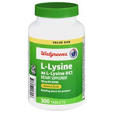 Walgreens L-Lysine as L-Lysine HCl 500 mg Tablets | Walgreens