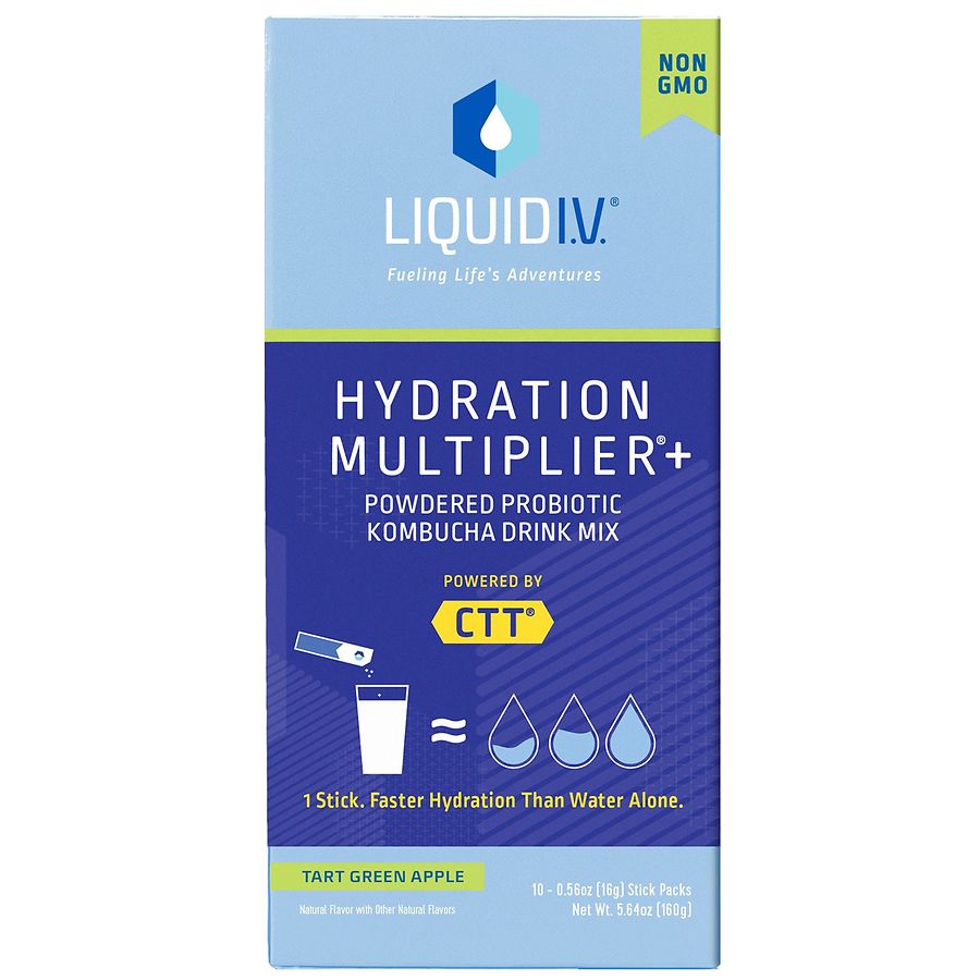 Liquid I.V. Hydration Multiplier+ Powdered Probiotic Kombucha Drink Mix ...