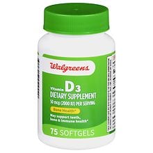 Walgreens Vitamin D3 50 mcg (2000 IU) Softgels (75 days) | Walgreens