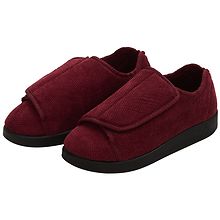 Silvert's Women's Extra Extra Wide Easy Closure Slippers, Wine | Walgreens