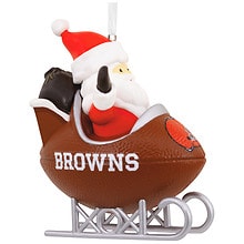 Hallmark NFL Cleveland Browns Santa Football Sled Christmas Ornament ...