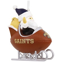 Hallmark NFL New Orleans Saints Santa Football Sled Christmas Ornament ...