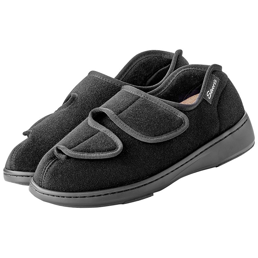 Silvert's Women's Stretchable Comfort Hugster Shoe/Slipper, Black ...