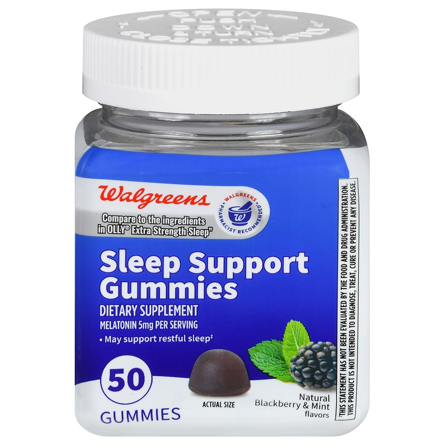 Walgreens Sleep Support Gummies Natural Blackberry & Mint | Walgreens