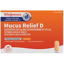Walgreens Mucus Relief D Extended-Release Tablets | Walgreens