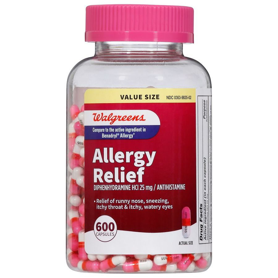 Walgreens Allergy Relief Diphenhydramine Capsules | Walgreens
