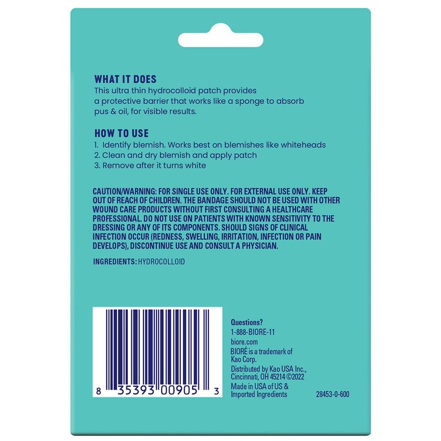Biore Cover & Conquer Blemish Patch Unscented, 30.0 EA Deals and Price ...