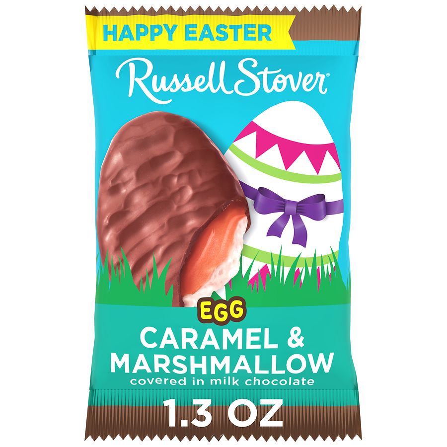 Russell Stover Milk Chocolate Candy Easter Egg Caramel & Marshmallow ...
