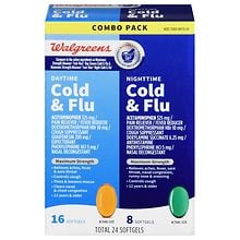 Walgreens Daytime & Nighttime Maximum Strength Cold & Flu Softgels ...
