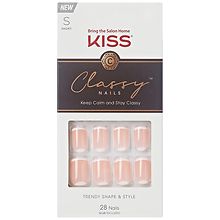 Kiss Classy Fake Nails Gel Nail Kit, Simple Enough | Walgreens