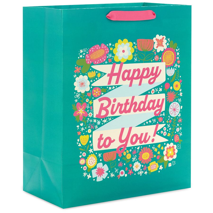 Hallmark Birthday Gift Bag (Floral Birthday Banner) | Walgreens