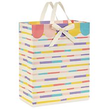 Hallmark Gift Bag (Pastel Glitter Stripes) for Baby Showers, Birthdays ...