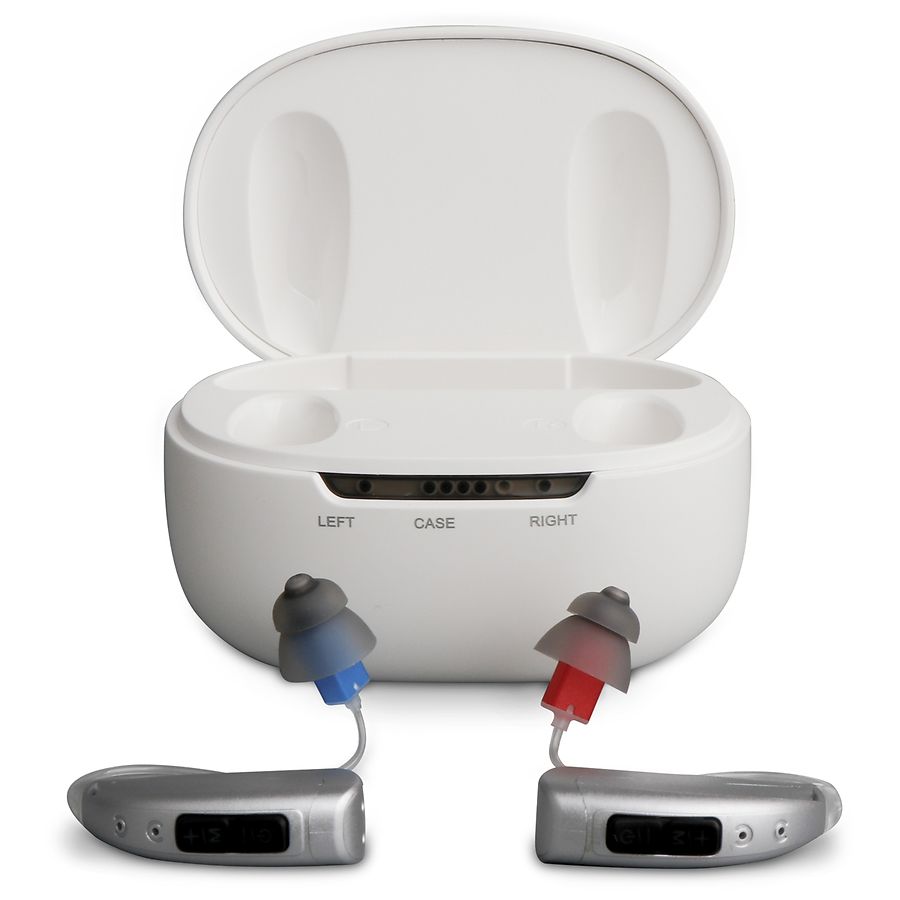 Hearing Assist Control RIC Rechargeable Hearing Aid Kit Pair Silver ...