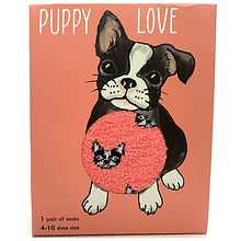 Modern Expressions Frenchie Dog Fuzzy Socks 4-10, Coral | Walgreens